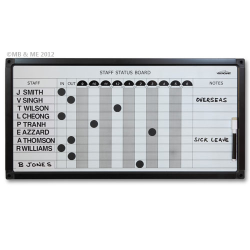 Staff Board In - Out Whiteboard | i Office Furniture Sydney Melbourne ...