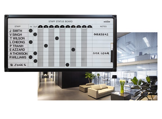 Staff Board In - Out Whiteboard | i Office Furniture Sydney Melbourne ...