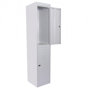 Steelco 2 Door Locker 380W Silver Grey with Padlatch Open | i Office ...