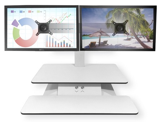 Standesk Sit Stand with Keyboard Double Arm White | i Office Furniture ...