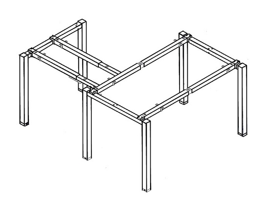 Runway L-Shape Frame white | i Office Furniture Sydney Melbourne Brisbane
