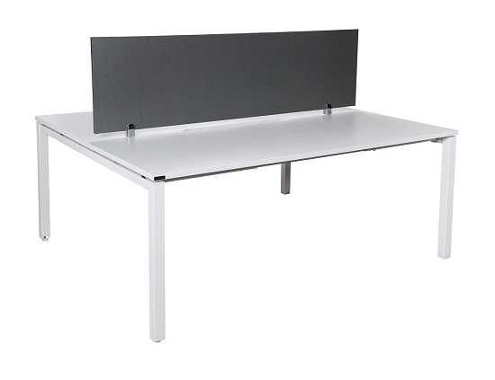 Runway workstation double 2 person ironstone melamine screen | i Office ...