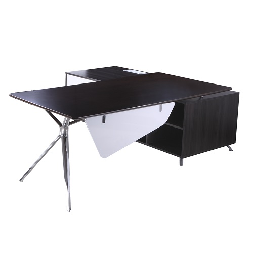 Forza Desk with Return in Dark Walnut | i Office Furniture Sydney ...