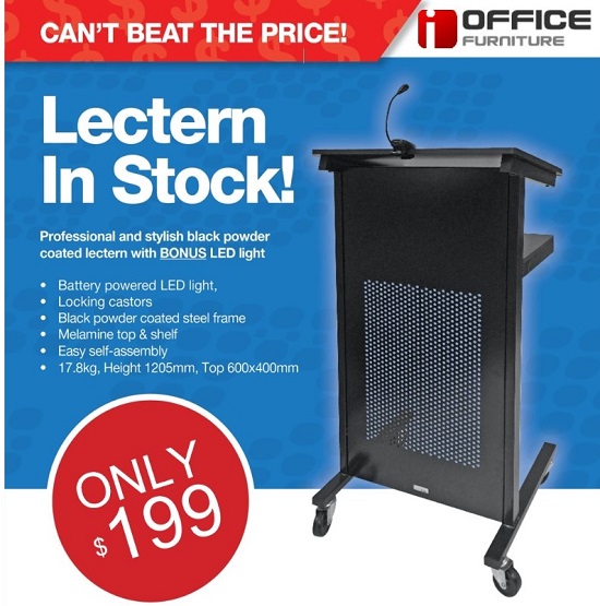 Professional Mobile Lectern Black | i Office Furniture Sydney Melbourne ...
