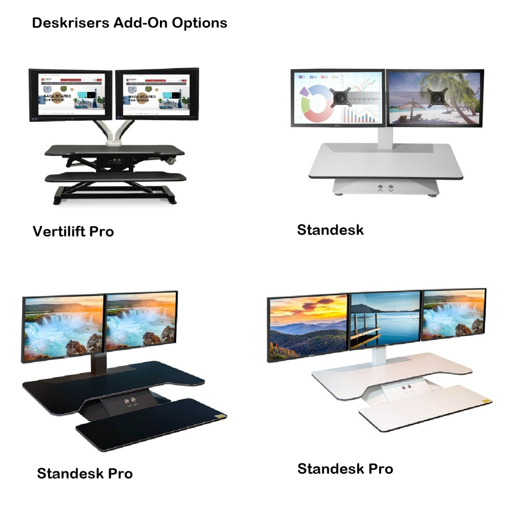 Convert Fixed Workstation Desk to Sit-Stand Height Adjustable with Add ...